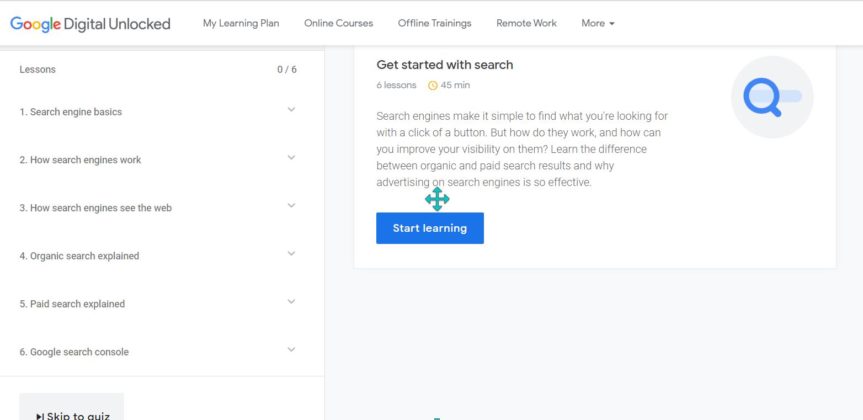 Google Digital Unlocked Answers-Lesson 5 Get started with search