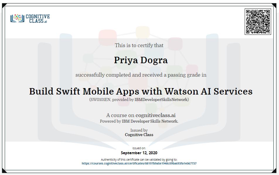 Build Swift Mobile Apps with Watson AI Services Exam Answers Cognitive ... Build Swift Mobile Apps with Watson AI Services Exam Answers Cognitive ...