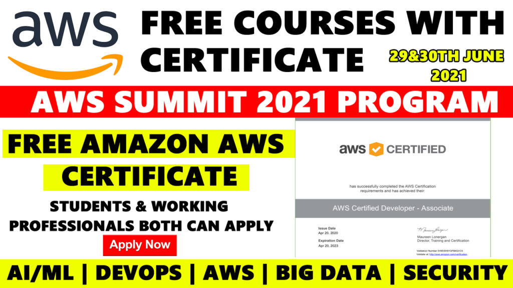 Amazon Free Courses With Free Certificate | AWS Free Certification ...