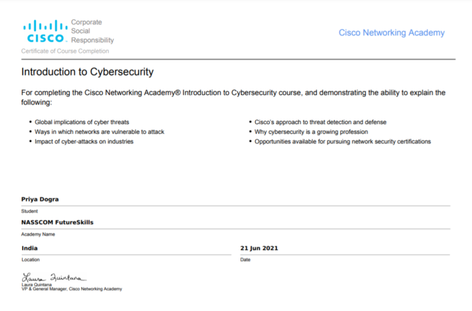 Free Cisco Cybersecurity Course with Certificate | Nasscom Futureskills ... Free Cisco Cybersecurity Course with Certificate | Nasscom Futureskills ...