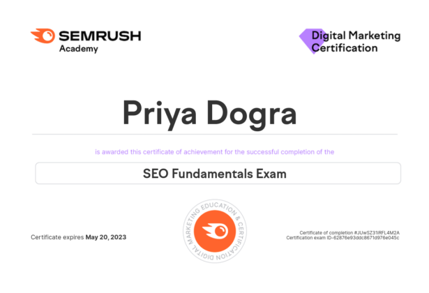 Semrush SEO Fundamentals Exam Answers Semrush SEO Fundamentals Exam Answers